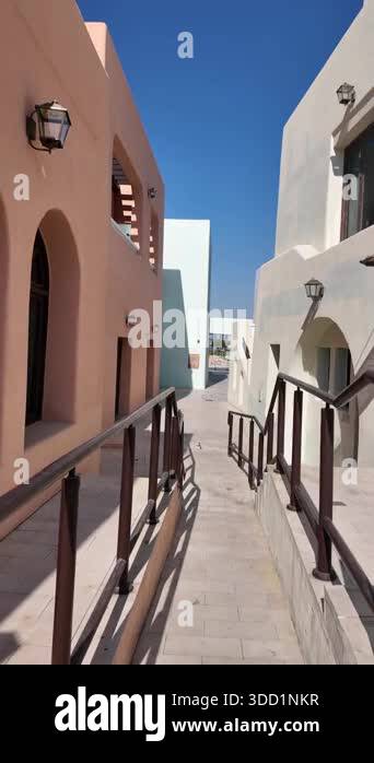 Qatar Doha 2 february 2025, Colorful architecture in desert town at ...