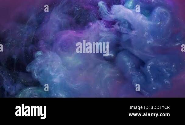 Cloud shimmer mix. Ink fluid. Blur blue purple color fume sparkling ...