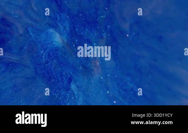 Shiny spatter. Blue ink wave. Defocused pink color sparkling pigment ...