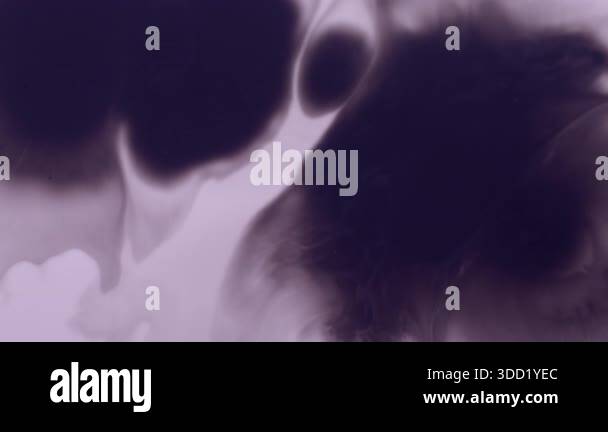 Paint spatter. Fluid spill. Defocused purple white color chemical ...