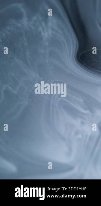 Vertical video. Ink transition. Pigment dissolve. White round blob ...