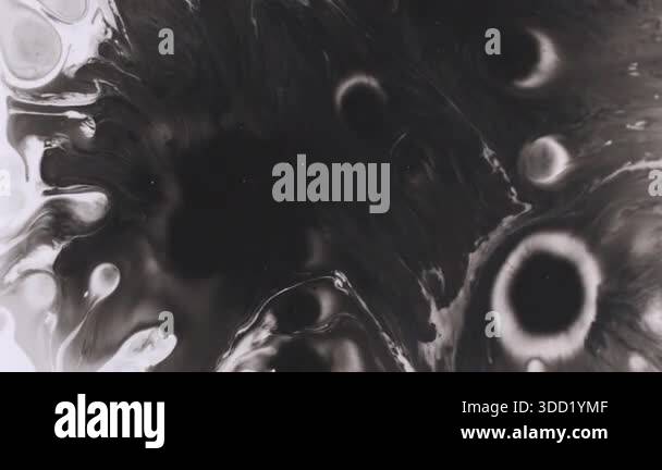 Blotch texture. Pigment fluid. Defocused black white color ink drop ...