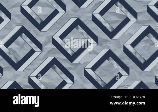 Seamless 3D animation of a geometric background. Impossible shapes ...