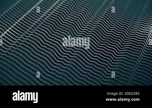 Abstract 4K animation of moving, wave-like lines with a dynamic surface ...