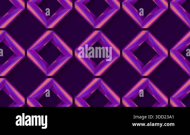 Seamless 3D animation of diamonds creating an optical illusion on a ...