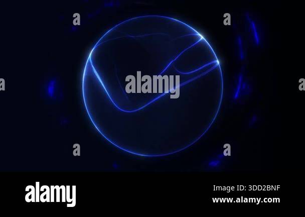 Futuristic blue plasma vortex orb with smooth flowing energy lines and ...
