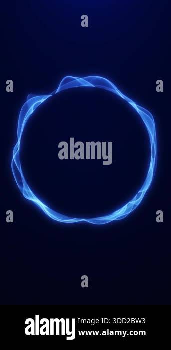 Glowing blue plasma circle with smooth flowing energy waves. Abstract ...