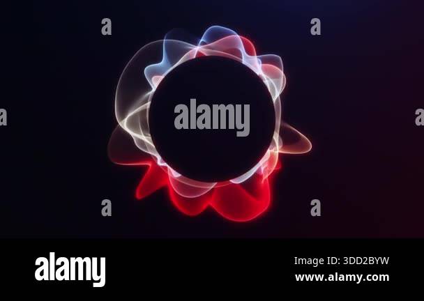 Virtual energy circle animation with red, blue and orange gradient ...
