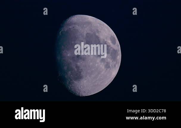 Crisp 4K slow-motion moon captured with long telephoto optics Stock ...