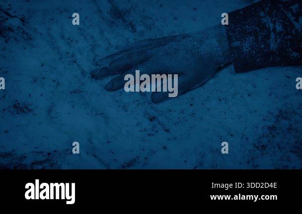 Arm On Snow Covered Ground In The Dark Stock Video Footage - Alamy