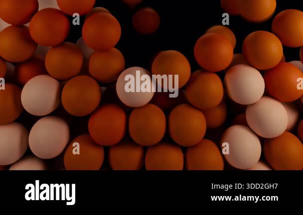 3D animation of new ping pong balls falling and filling the screen ...