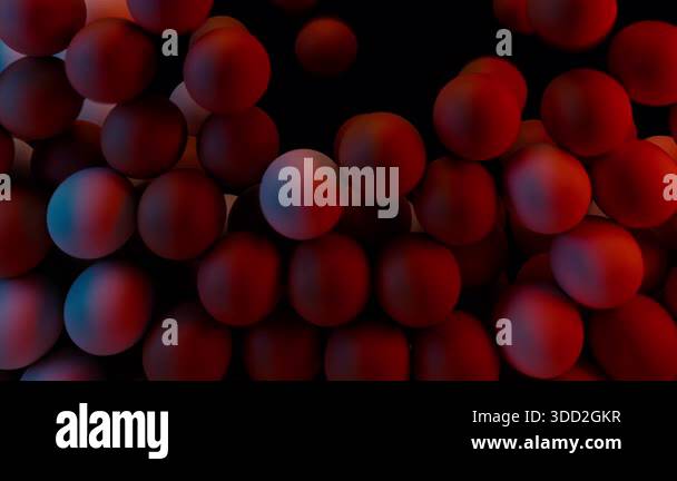 Clean ping pong balls falling with dramatic red and blue neon lighting ...