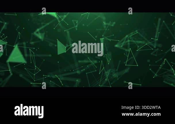 A dark green abstract background featuring various geometric shapes ...