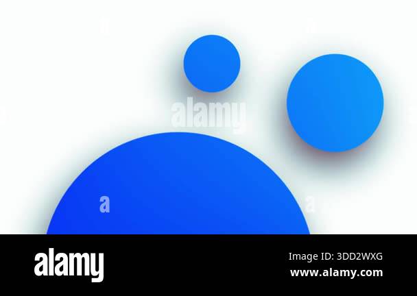 A minimalist composition featuring blue gradient circles of varying ...