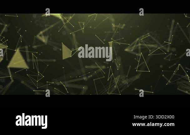 A dark background with scattered gold geometric shapes, including ...