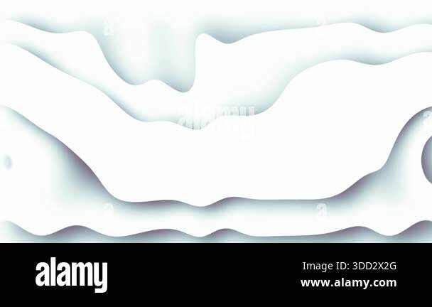 A minimalist white paper cutout design featuring layered wavy shapes ...