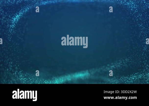 A dark blue background with sparkling particles forming an oval shape ...