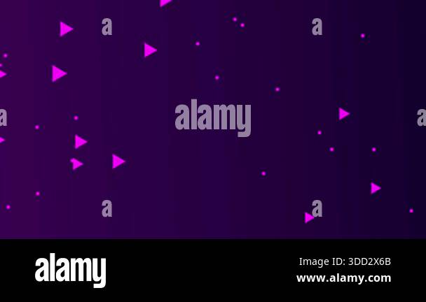 A vibrant purple background featuring scattered pink triangles and dots ...