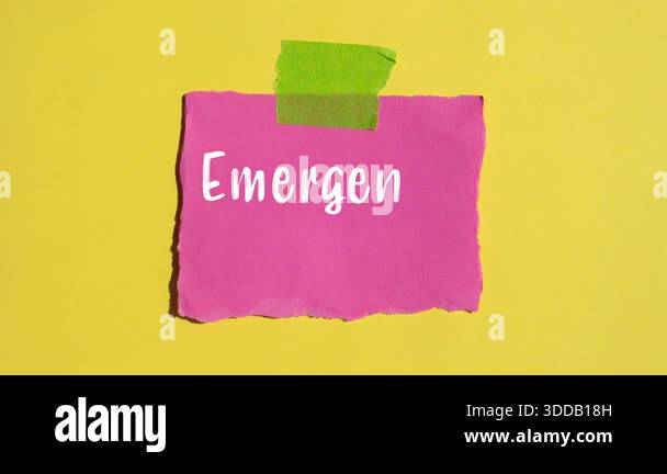 Emergency plan message writing on ripped torn paper background Stock ...