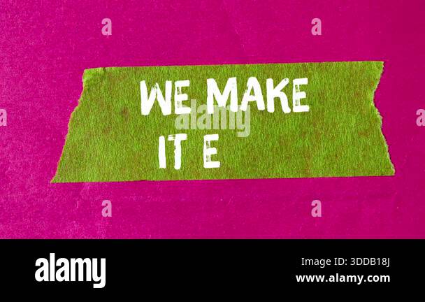 We make it easy message writing on ripped torn paper background Stock ...