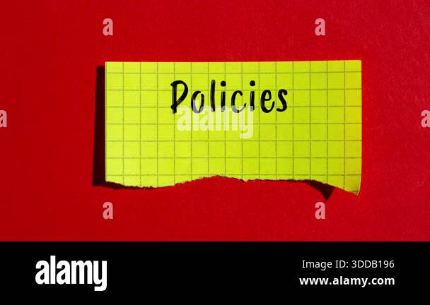 Policies update message writing on ripped torn paper background Stock ...