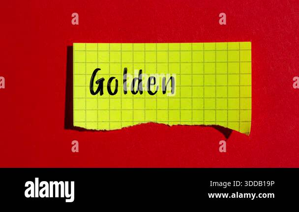 Golden rule message writing on ripped torn paper background Stock Video ...