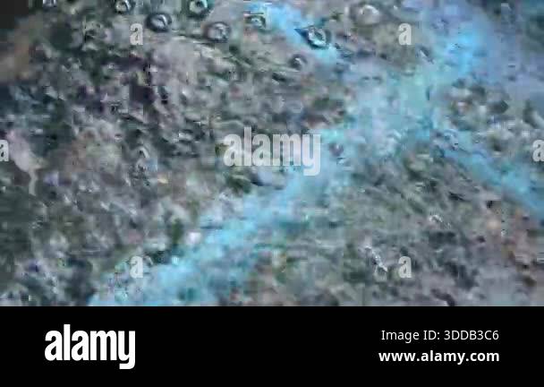Abstract water bubble surface ripple texture blue motion, underwater ...