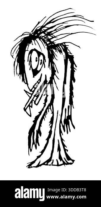 Front view full body portrait of isolated hand drawn illustration ...