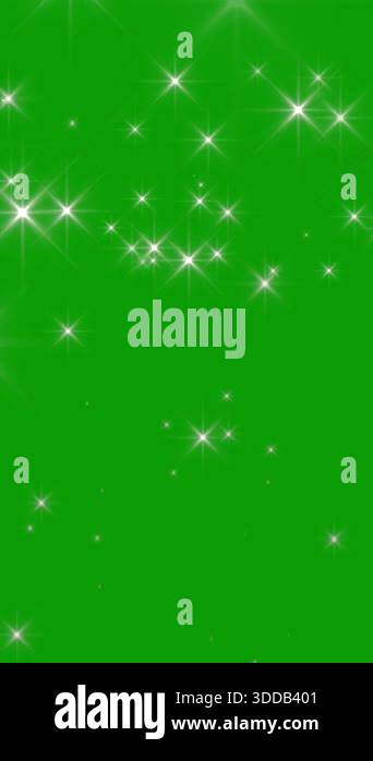 Animated rainfall of shining stars. White light sparkles and twinkling ...