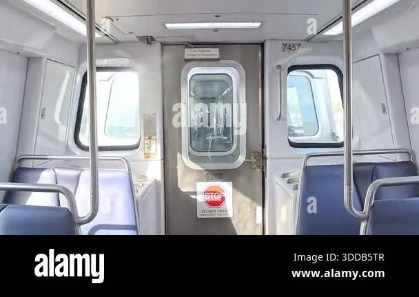 Modern metro train interior in Washington DC 4K video Stock Video ...