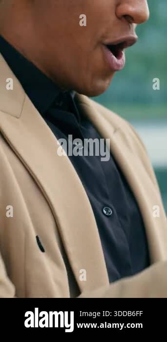 Happy smiling African American business man celebrating success with ...