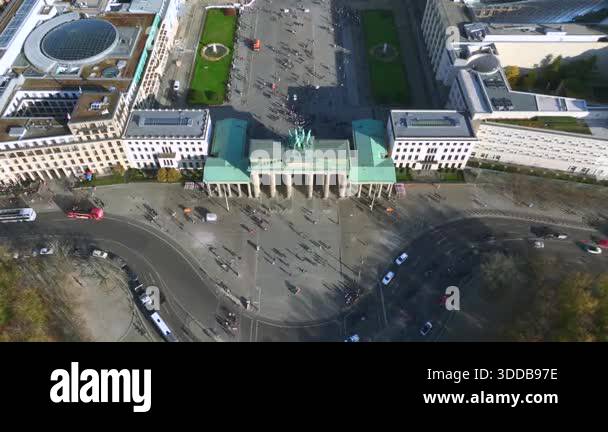 Aerial View of Brandenburg Gate, Brandenburger Tor, in Autumn Day ...
