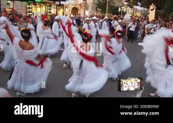 Sremska Mitrovica, Serbia, August 12, 2025: young beautiful dancers ...