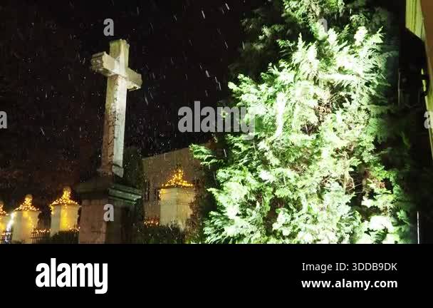 On Christmas New Year Eve, during snowstorm and blizzard, religious ...