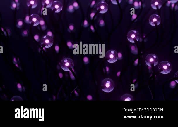 Fantastic alien plants animation with dark stems , glass spheres and ...