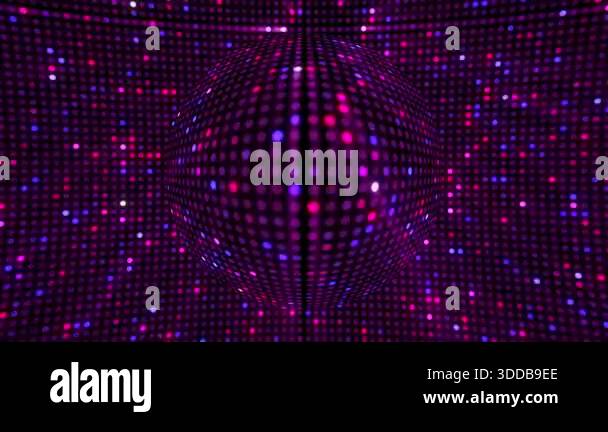 Flashing neon LED lights party background. Glowing disco video wall ...