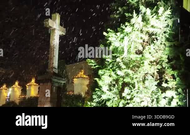 On Christmas New Year Eve, during snowstorm and blizzard, religious ...