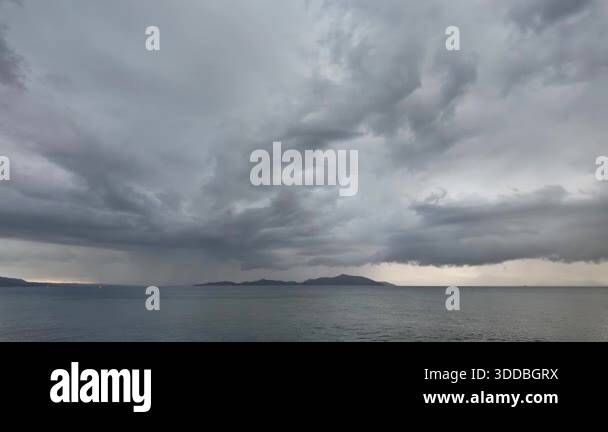 storm clouds over the sea. Turgutreis, Bodrum, Turkey Stock Video ...