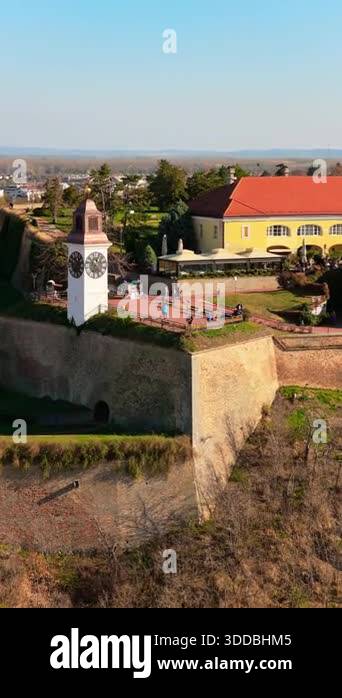 Novi Sad, Serbia - November 12, 2025: Aerial drone view of the famous ...
