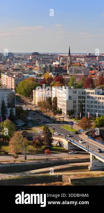 Novi Sad, Serbia - November 12, 2025: Aerial drone view of the Novi Sad ...