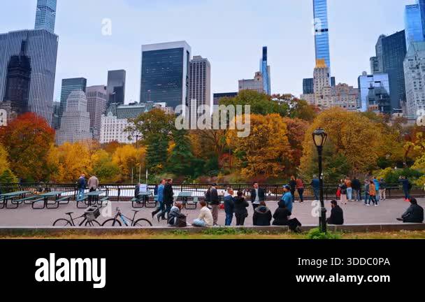 New York, USA, 5 December 2025: Central Park Autumn View, Skyscrapers ...