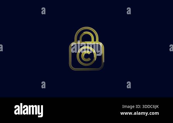 lock gold plated metalic icon or logo vector Stock Video Footage - Alamy