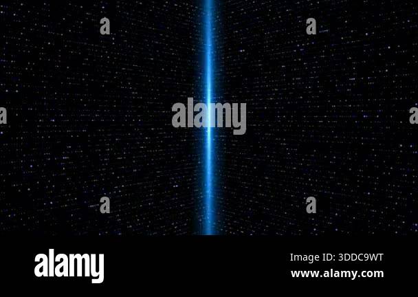 Abstract 3D space universe background with animated glowing particles ...