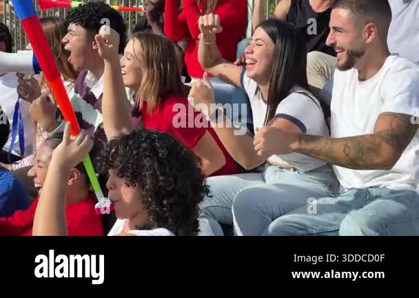 Clapping crowd celebrating victory sport Stock Videos & Footage - HD ...