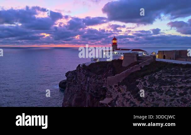Cape Saint Vincent, Lighthouse, Cliffs and Atlantic Ocean at Evening ...