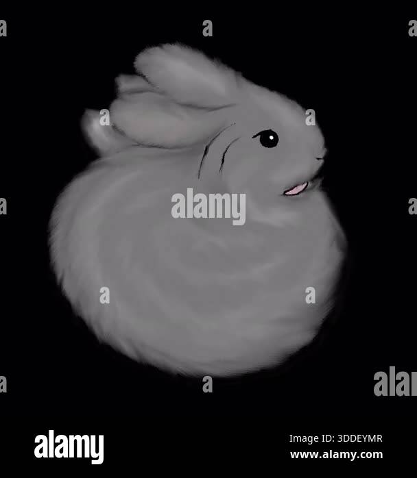 Cute Animated Grooming Bunny Character Loop Funny Rabbit Mascot with ...
