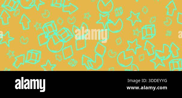 Seamless doodle animal pattern animation featuring cute cartoon fish ...