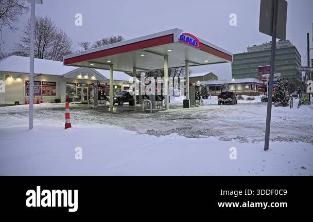 NORWALK, CT, USA - DECEMBER 27, 2025: Heavy snow covers Norwalk as a ...