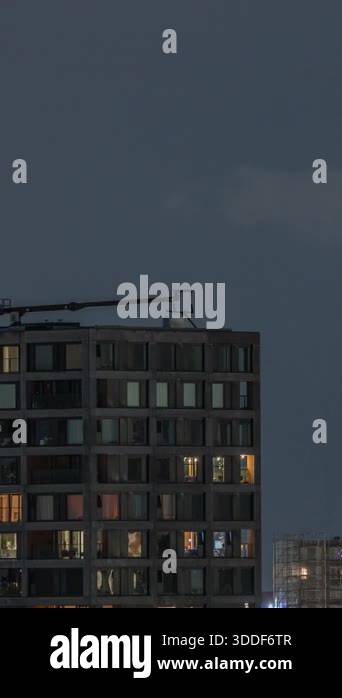 Rotterdam night cityscape timelapse with Euromast observation tower and ...