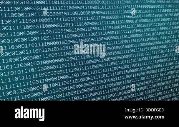 Modern blue binary code background animation with 3D effect, concepts ...